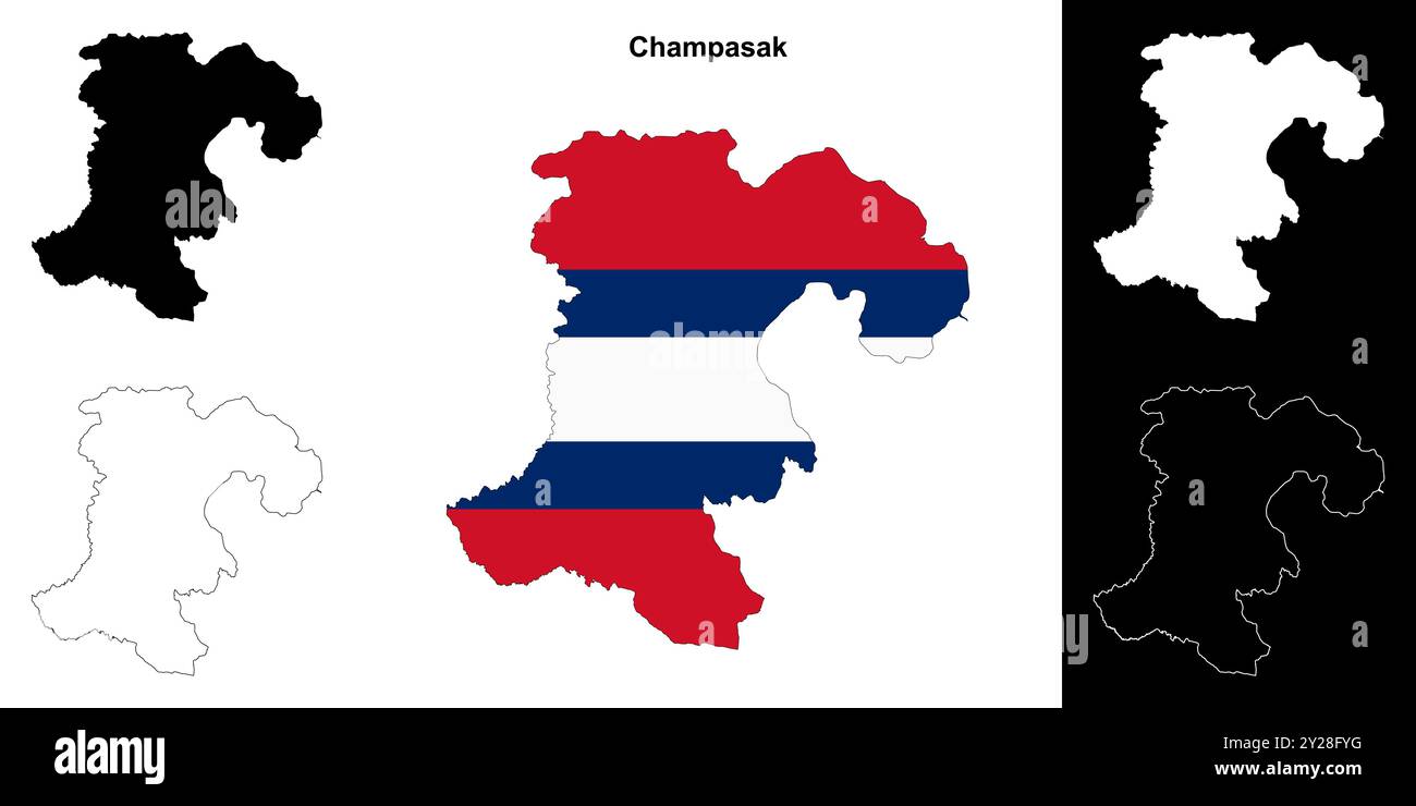 Champasak province outline map set Stock Vector Image & Art - Alamy