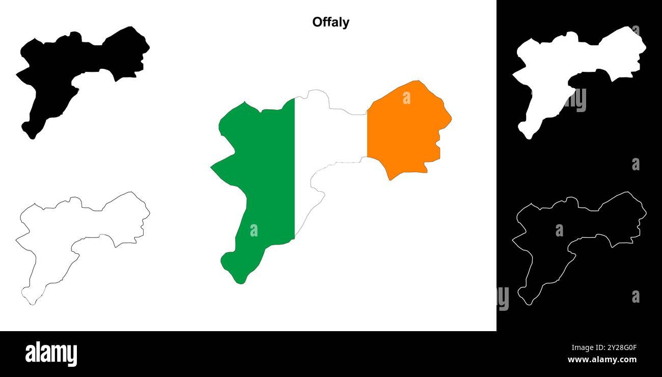 Ireland map outline with counties hi-res stock photography and images ...