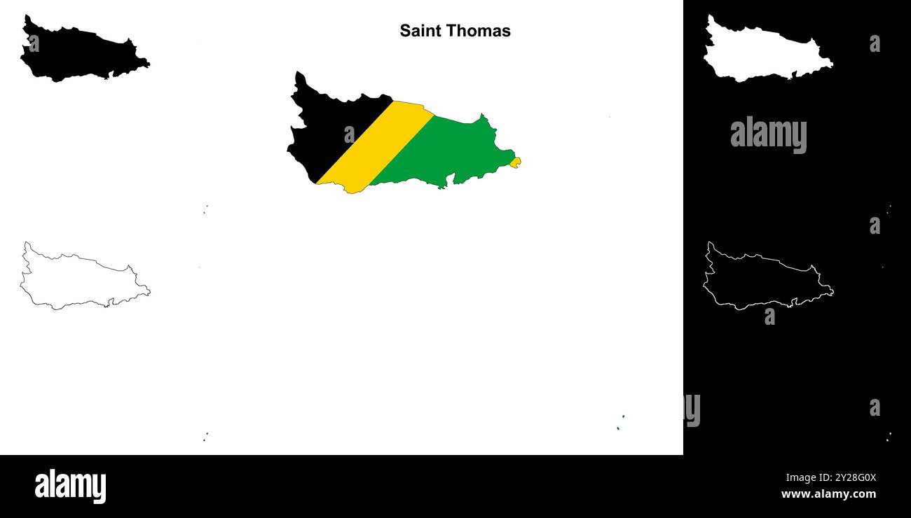 Thomas vector outline map hi-res stock photography and images - Alamy