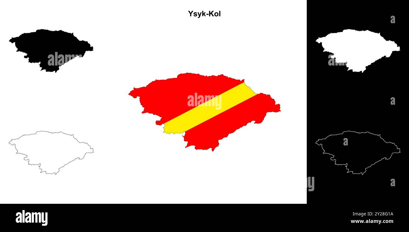 Ysyk-Kol region outline map set Stock Vector Image & Art - Alamy