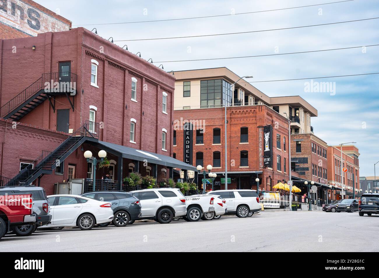 Street scene from historic Haymarket district in Lincoln Nebraska Stock ...