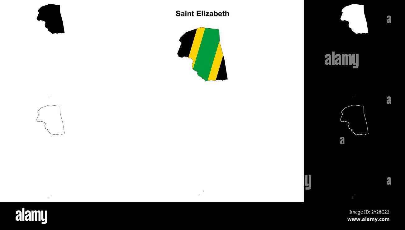 Saint Elizabeth parish outline map set Stock Vector Image & Art - Alamy