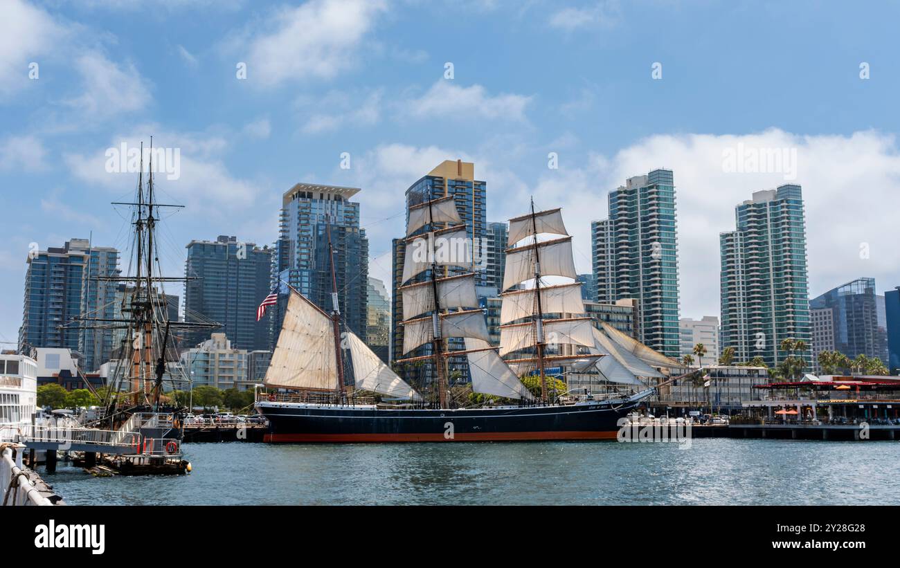 The iron-hulled and oldest active sailing ship Star of India moored at ...