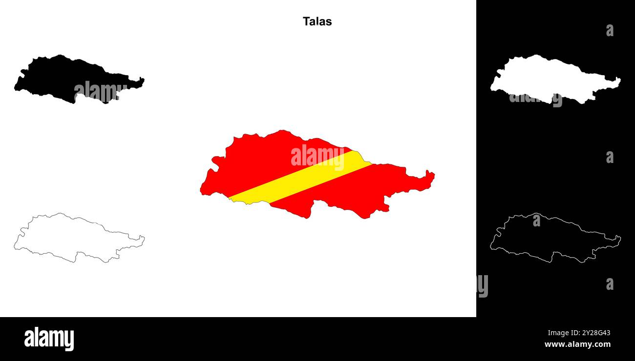 Talas region outline map set Stock Vector Image & Art - Alamy