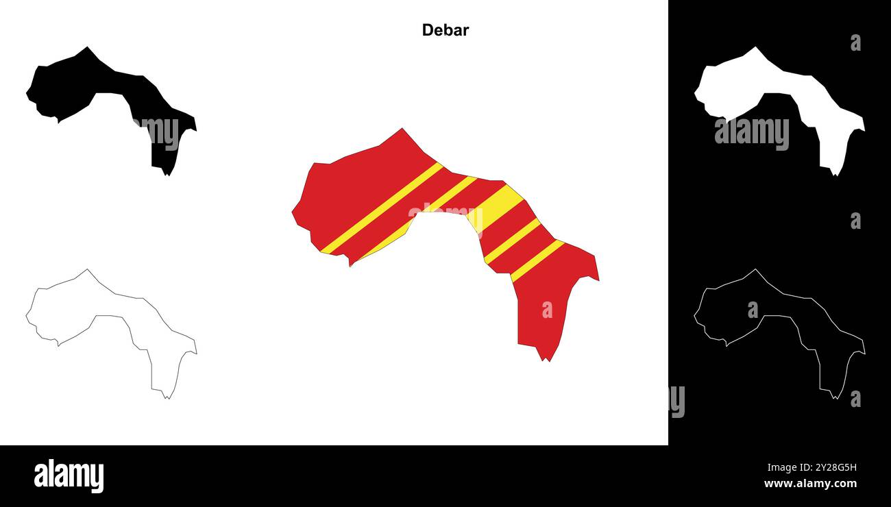 Debar municipality outline map set Stock Vector Image & Art - Alamy