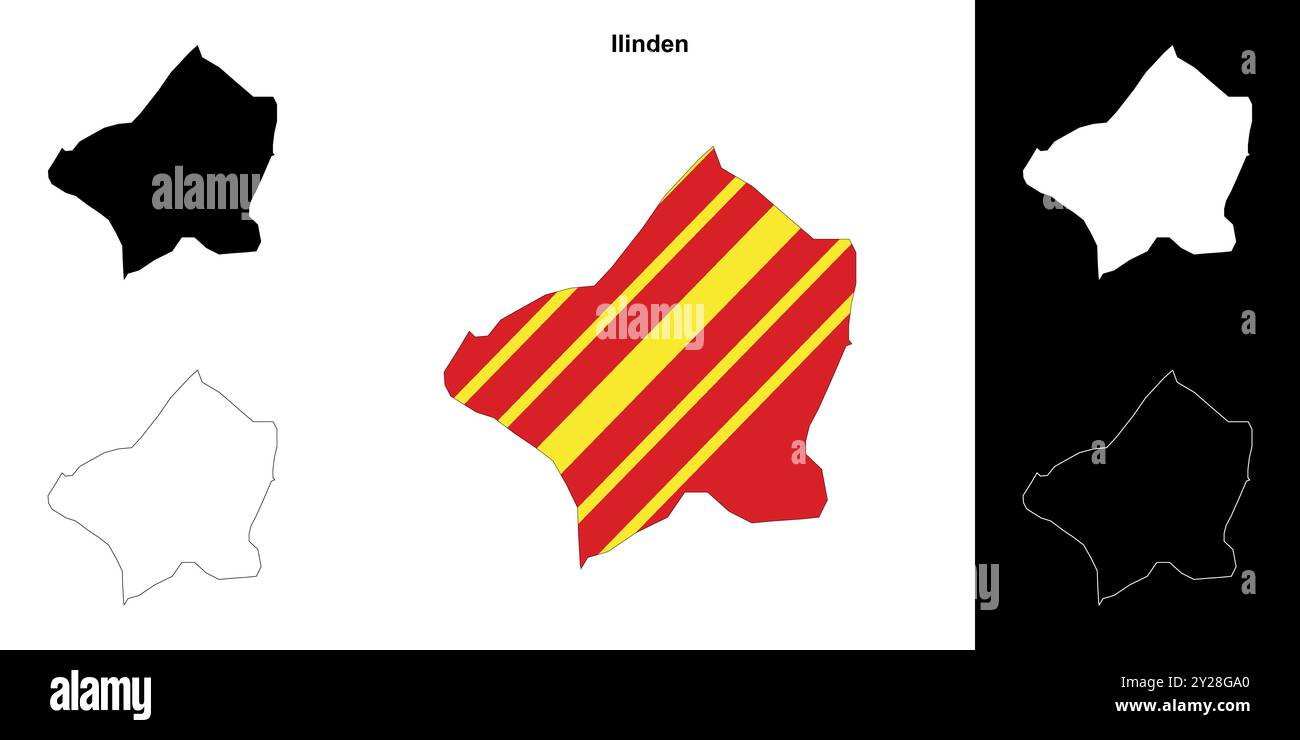 Ilinden municipality outline map set Stock Vector Image & Art - Alamy