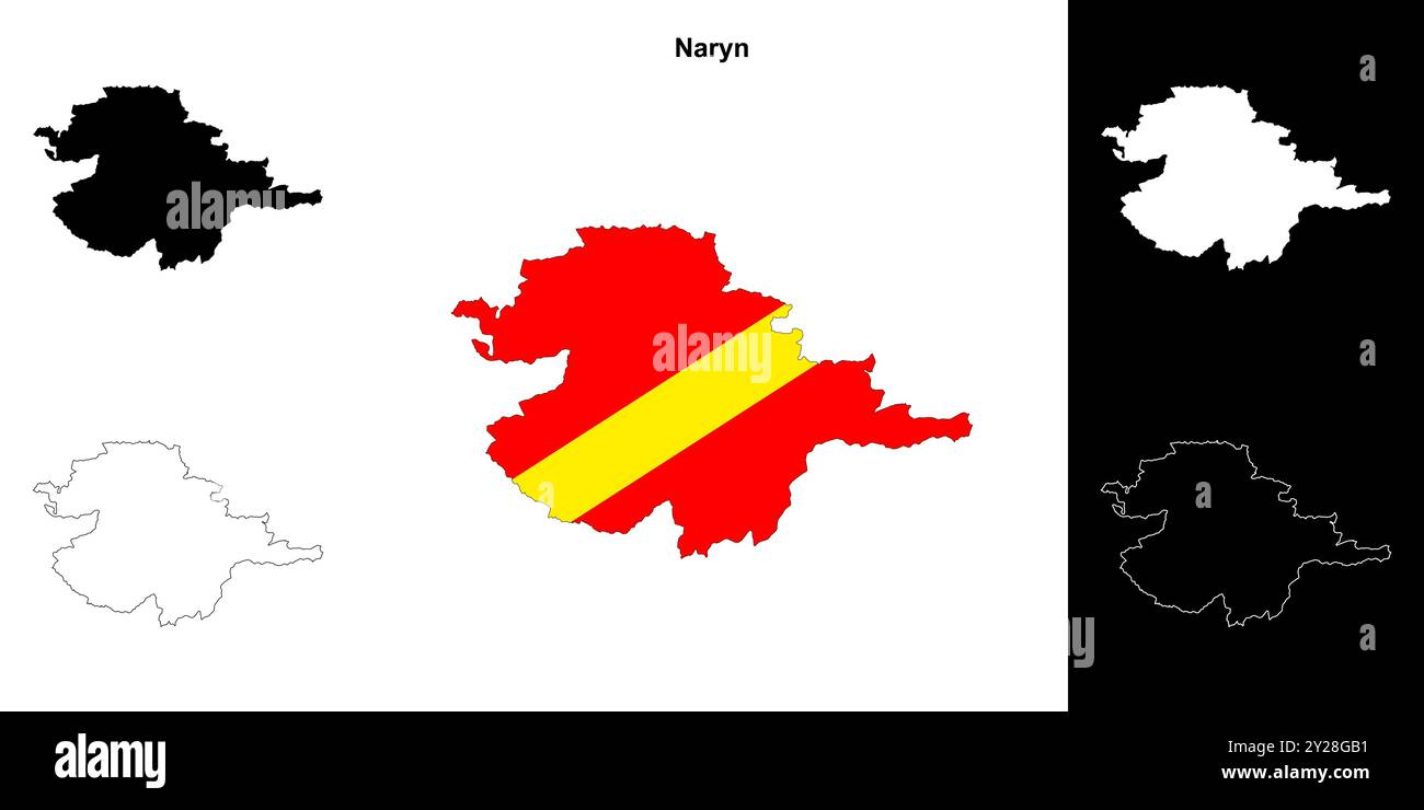 Naryn region outline map set Stock Vector Image & Art - Alamy