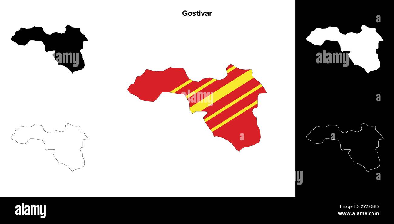 Gostivar outline map hi-res stock photography and images - Alamy