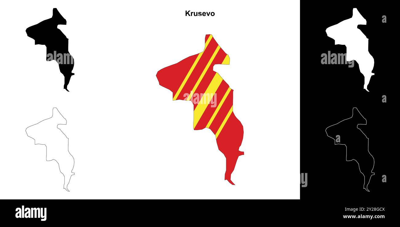 Krusevo outline map hi-res stock photography and images - Alamy