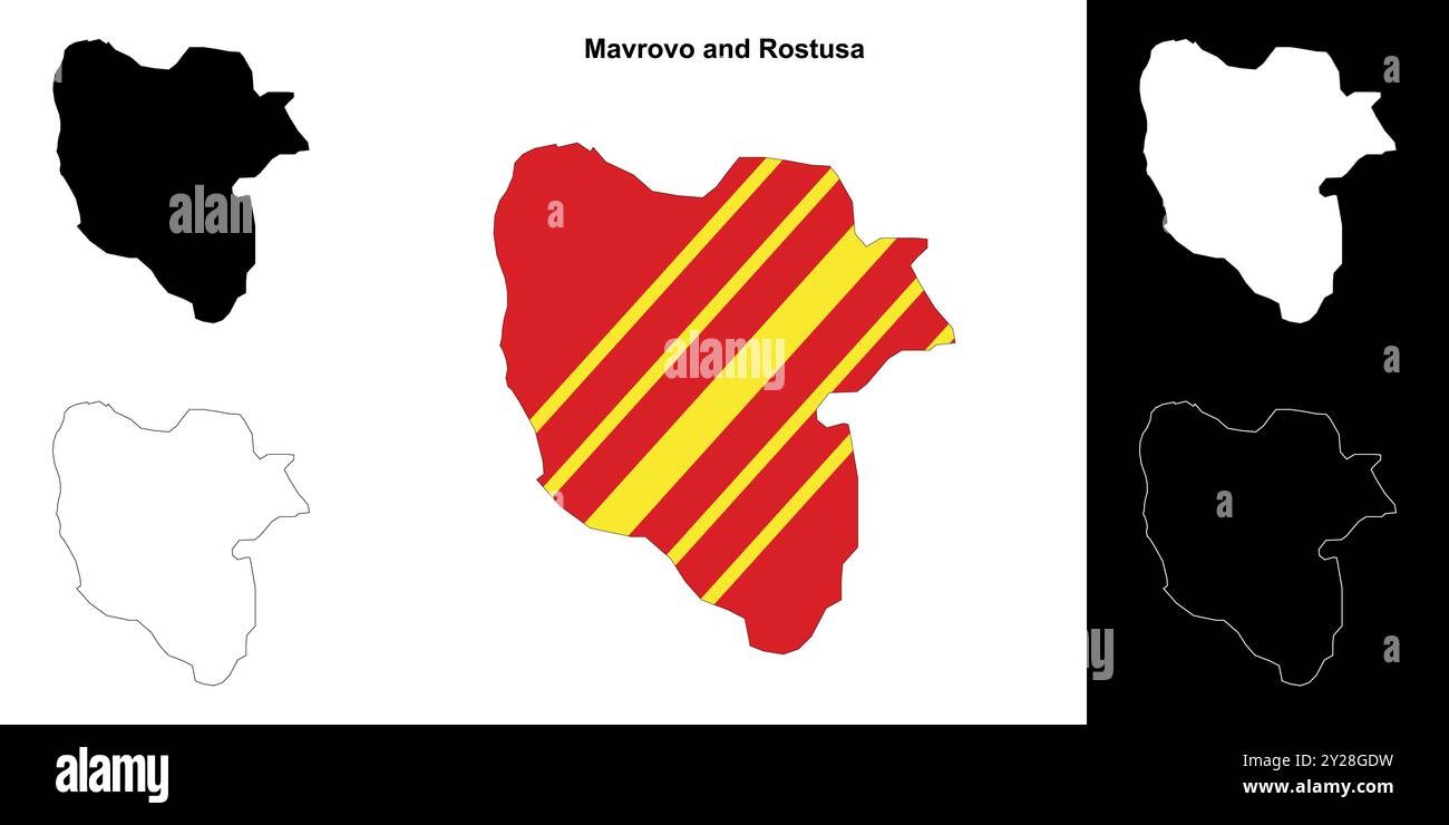 Mavrovo and rostusa silhouette map hi-res stock photography and images ...