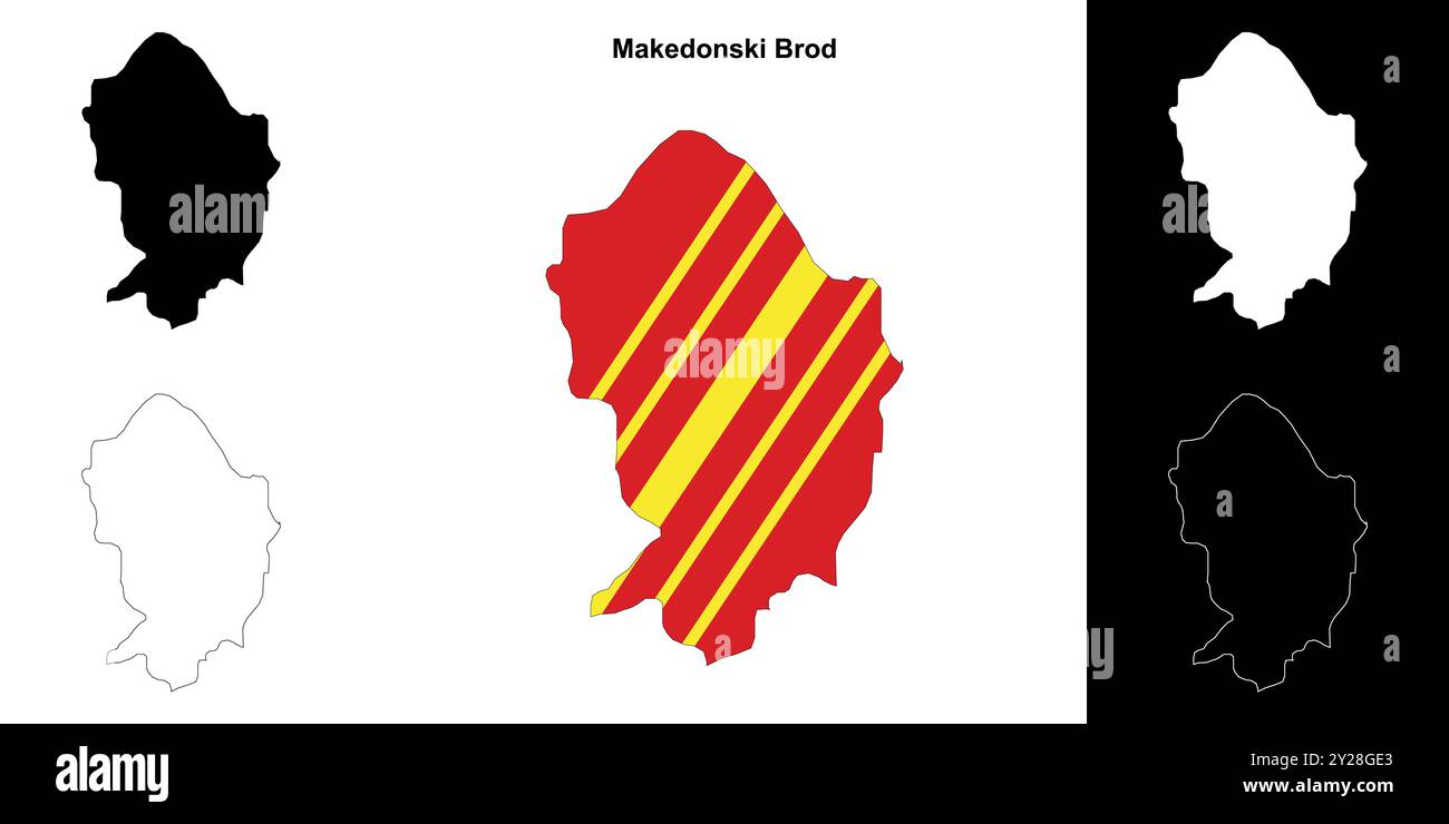 Makedonski brod vector outline map hi-res stock photography and images ...