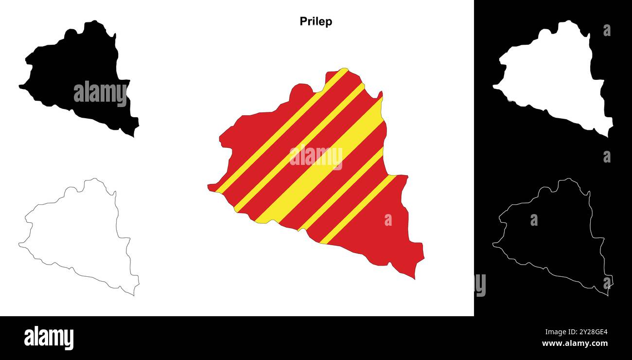 Prilep municipality outline map set Stock Vector Image & Art - Alamy