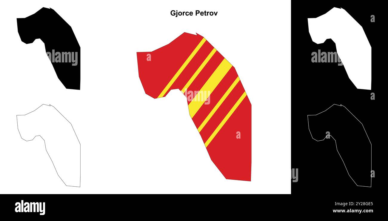 Gjorce Petrov municipality outline map set Stock Vector Image & Art - Alamy