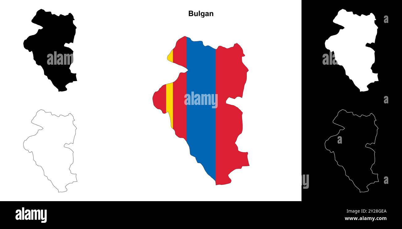 Bulgan province outline map set Stock Vector Image & Art - Alamy