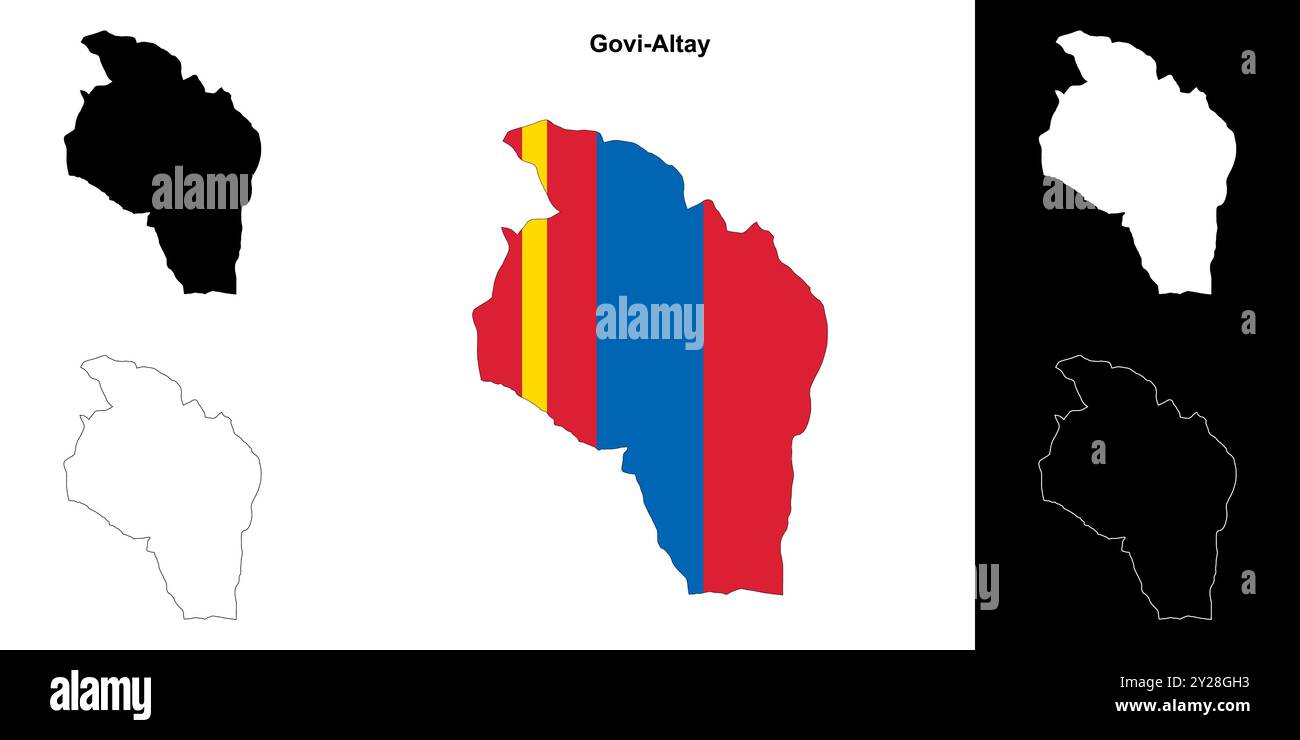 Govi-Altay province outline map set Stock Vector Image & Art - Alamy