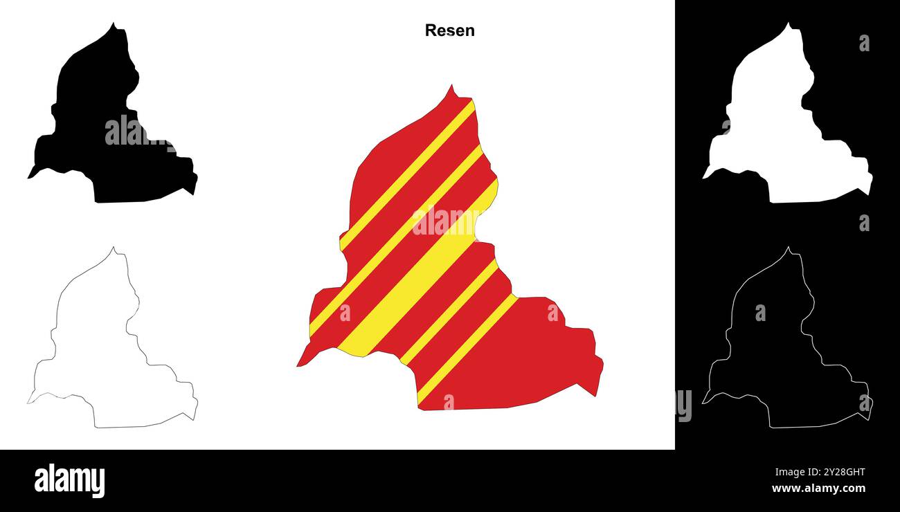 Resen municipality outline map set Stock Vector Image & Art - Alamy