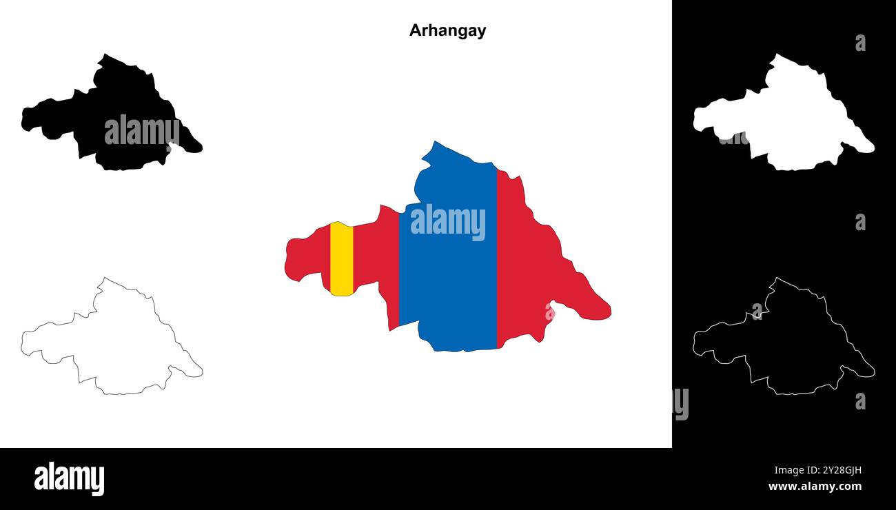 Arhangay province outline map set Stock Vector Image & Art - Alamy