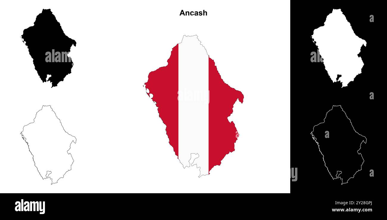 Ancash region outline map set Stock Vector Image & Art - Alamy