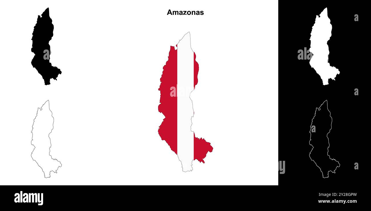 Amazonas region outline map set Stock Vector Image & Art - Alamy