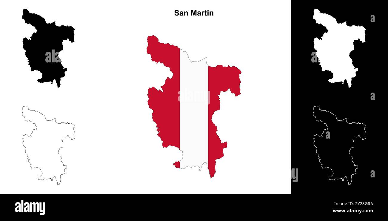 San Martin region outline map set Stock Vector Image & Art - Alamy