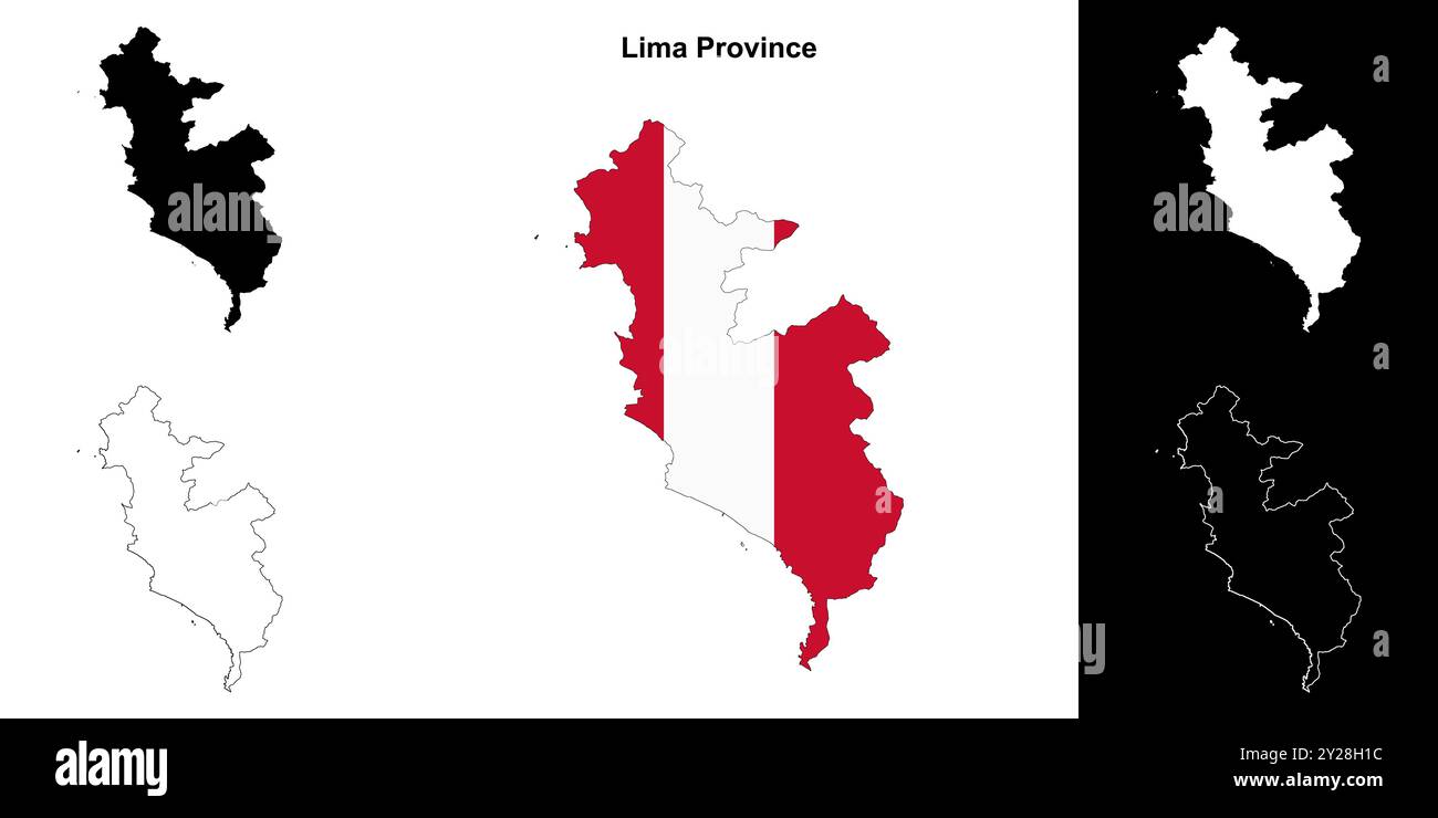 Lima Province region outline map set Stock Vector Image & Art - Alamy
