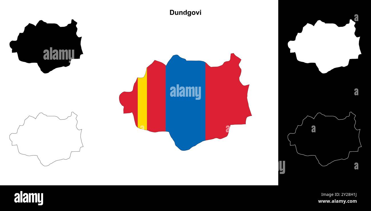 Dundgovi province outline map set Stock Vector Image & Art - Alamy