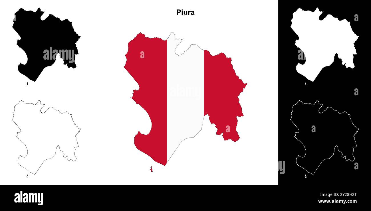 Piura region outline map set Stock Vector Image & Art - Alamy