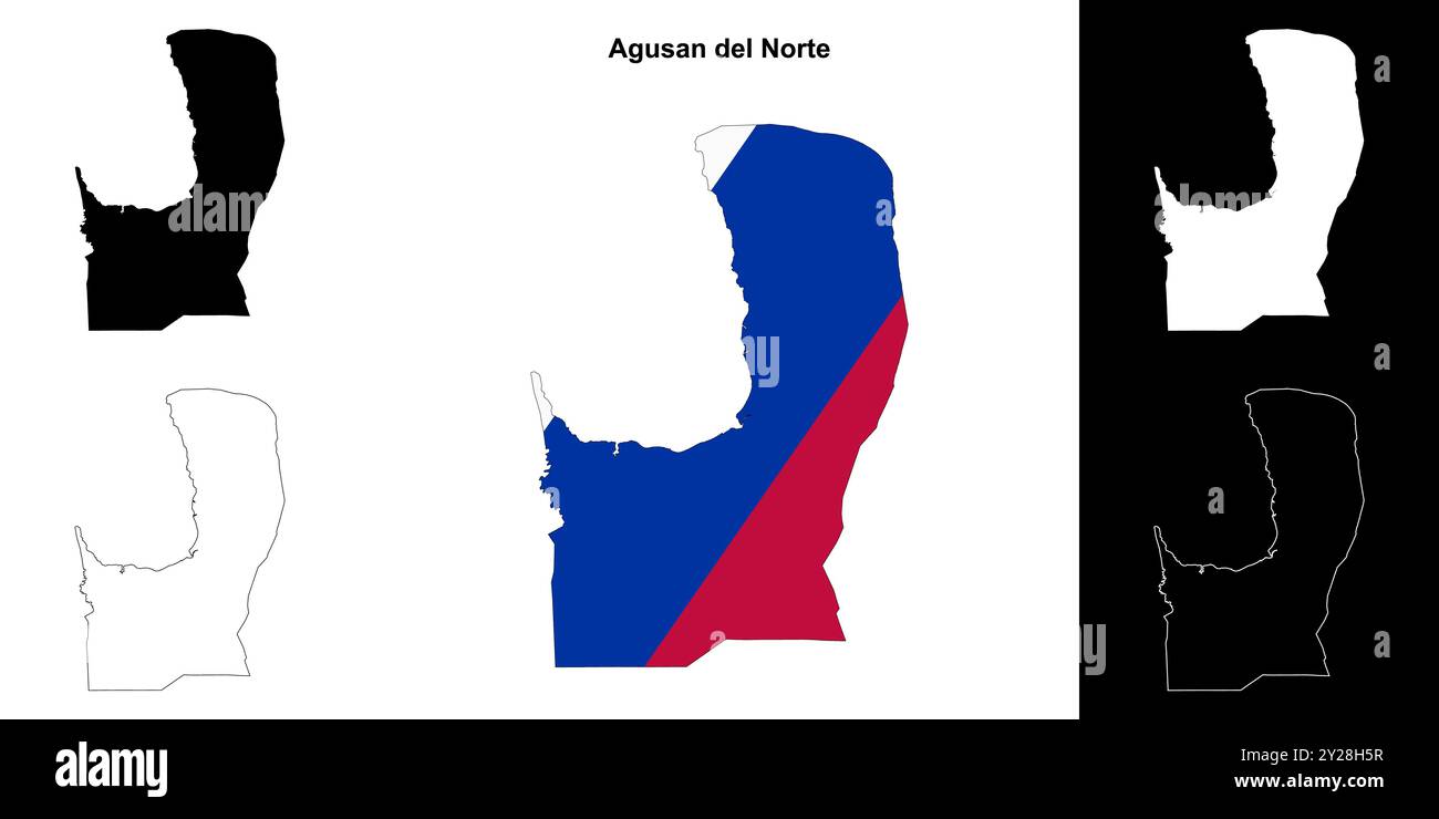 Agusan del Norte province outline map set Stock Vector Image & Art - Alamy