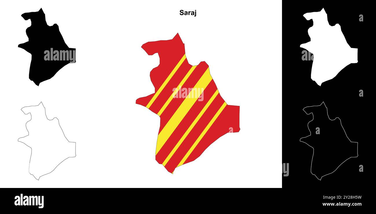 Saraj municipality outline map set Stock Vector Image & Art - Alamy