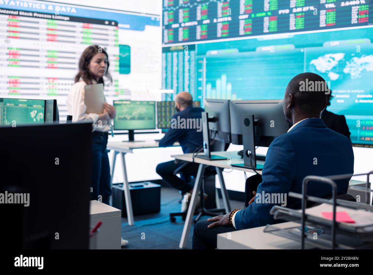 Management associate sharing insight on annual statistics during a chat ...