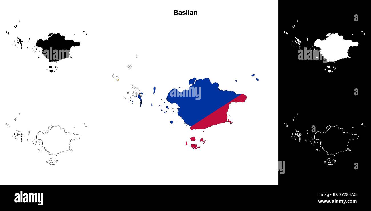 Basilan province outline map set Stock Vector Image & Art - Alamy