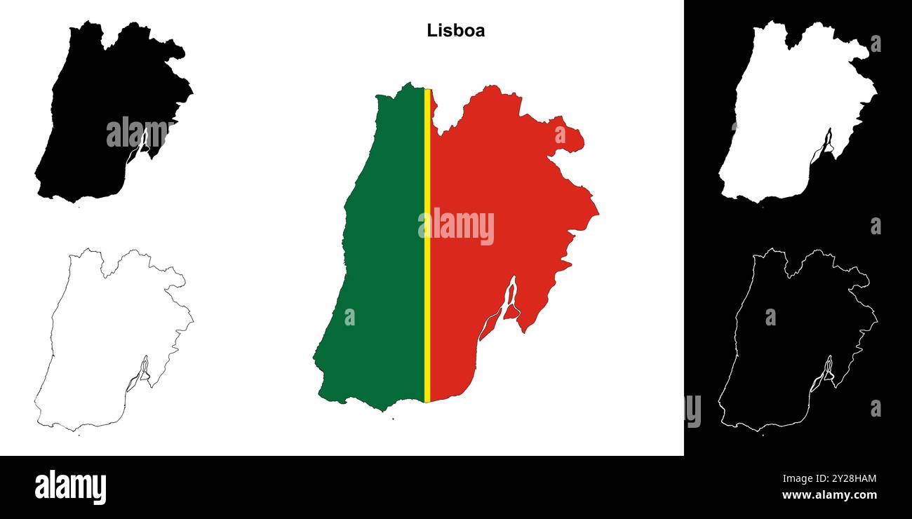 Lisboa district outline map set Stock Vector Image & Art - Alamy