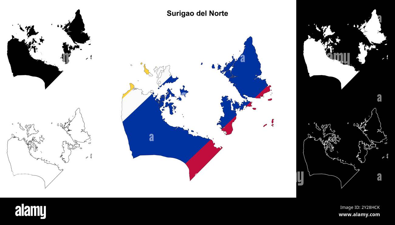 Surigao del Norte province outline map set Stock Vector Image & Art - Alamy