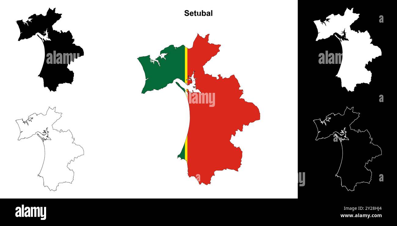 Setubal district outline map set Stock Vector Image & Art - Alamy