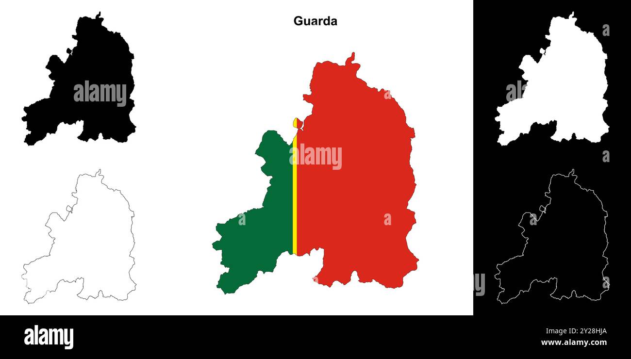 Guarda district outline map set Stock Vector Image & Art - Alamy