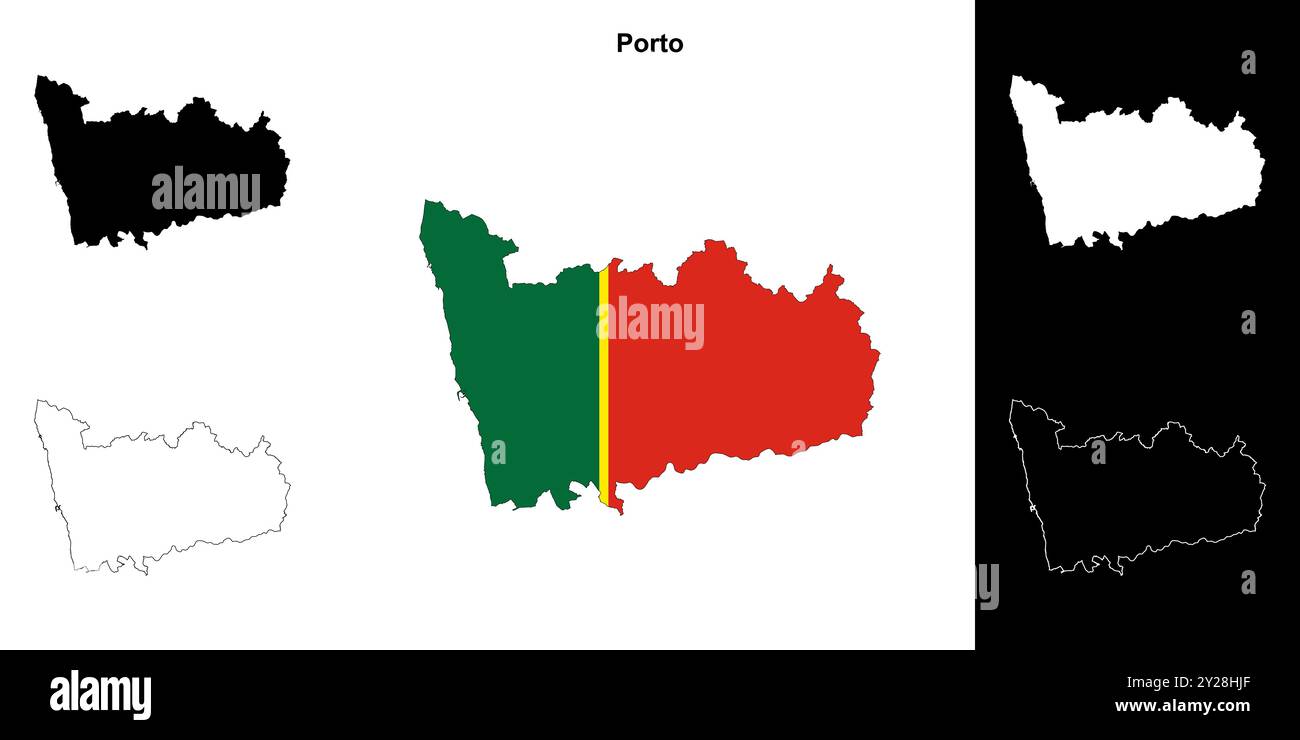 Porto district outline map set Stock Vector Image & Art - Alamy