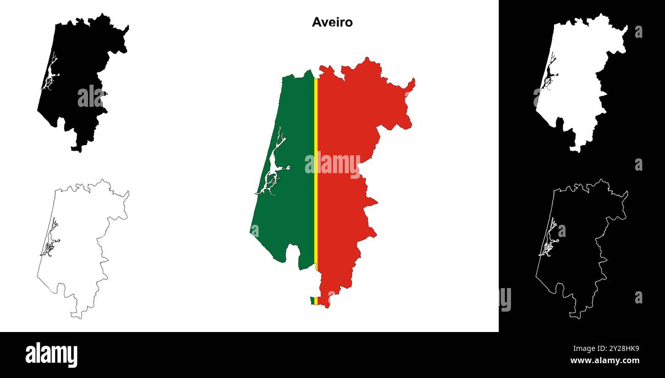 Aveiro district outline map set Stock Vector Image & Art - Alamy