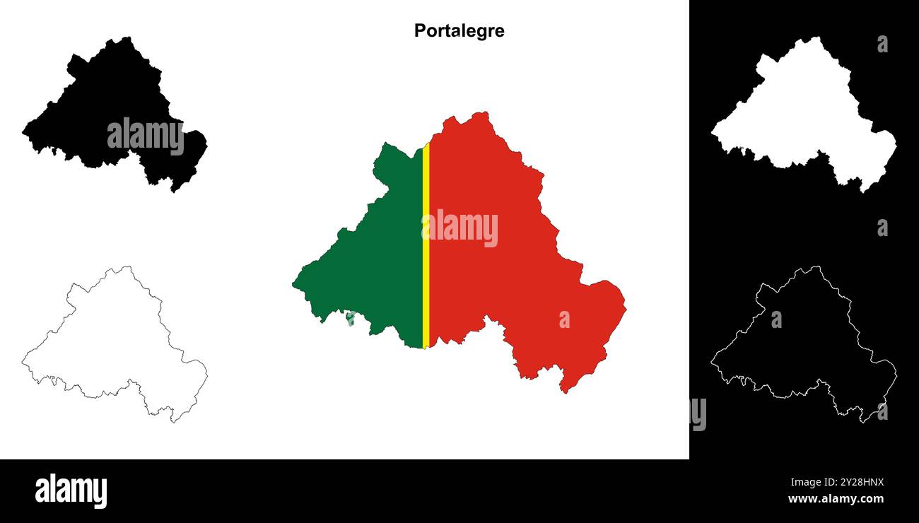 Portalegre district outline map set Stock Vector Image & Art - Alamy