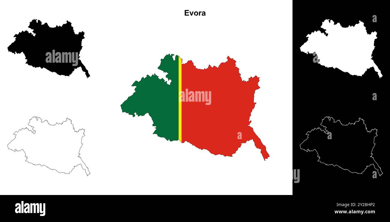 Evora outline map hi-res stock photography and images - Alamy