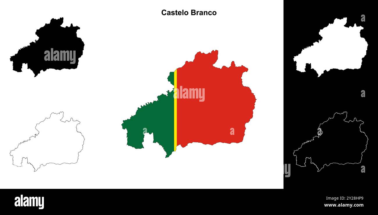 Castelo Branco district outline map set Stock Vector Image & Art - Alamy