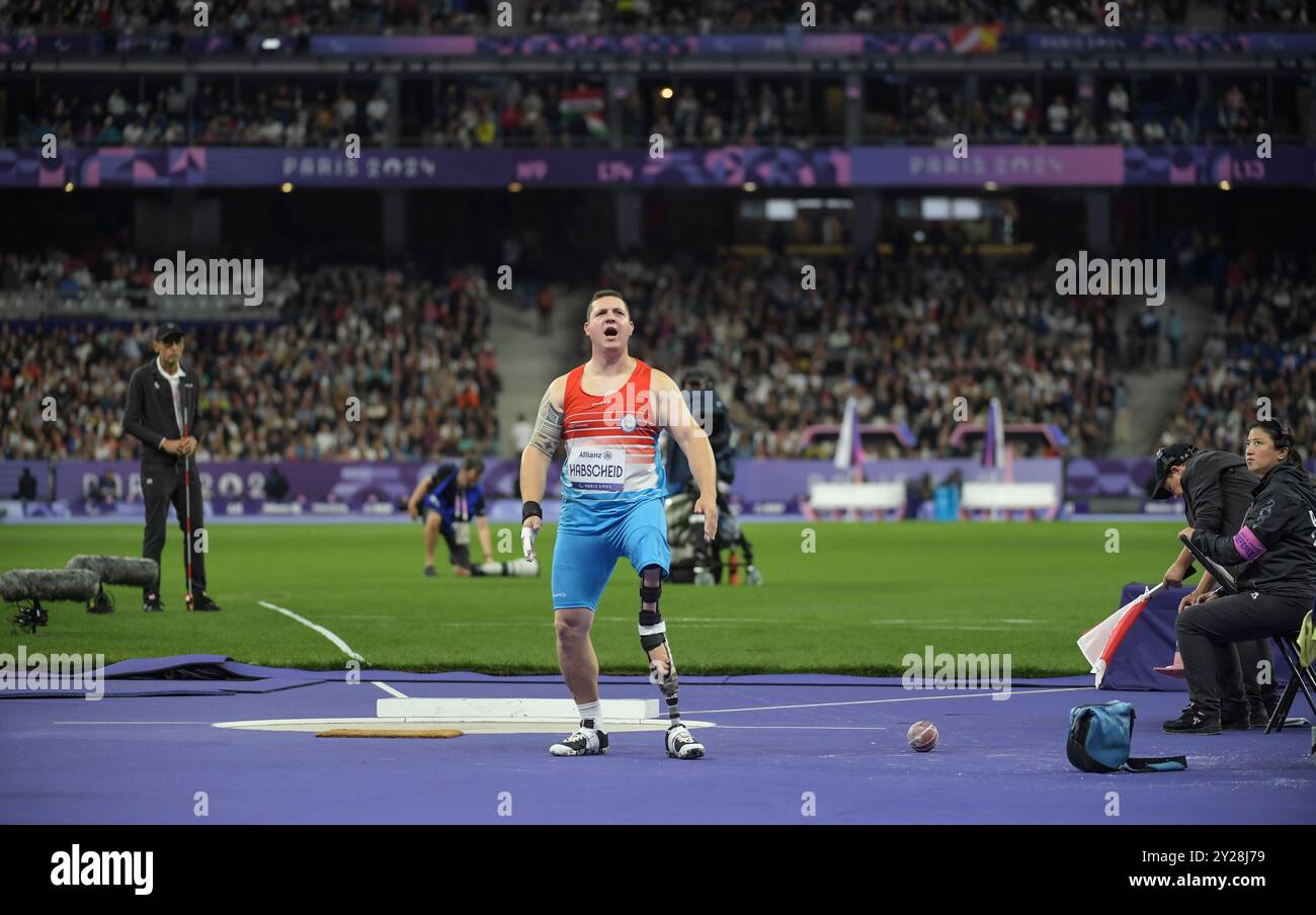 Tom Habscheid of the Netherlands competing in the men F63 shot put ...