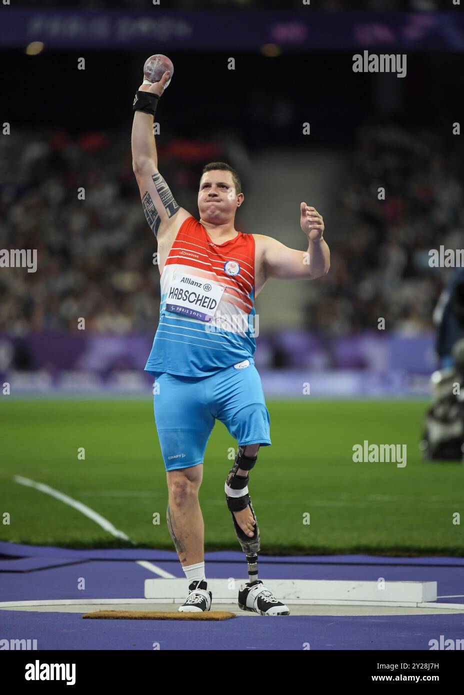 Tom Habscheid of the Netherlands competing in the men F63 shot put ...