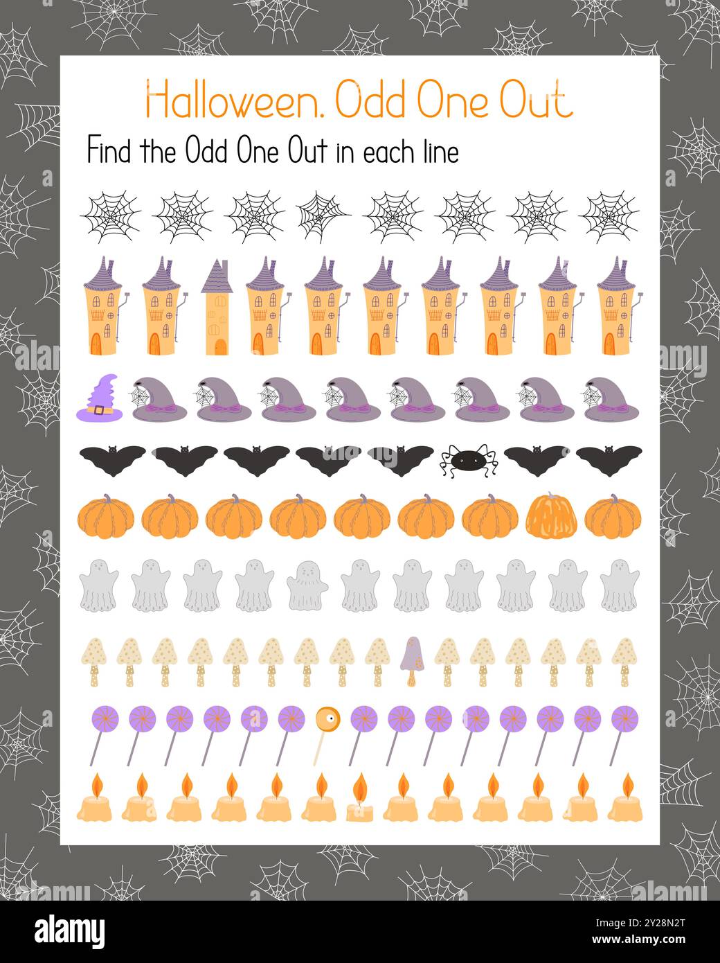 Odd One Out find Halloween holiday element that differs from others in ...