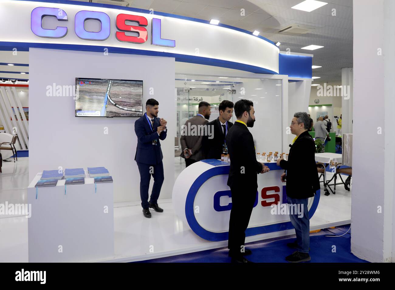 Baghdad, Iraq. 9th Sep, 2024. People are seen at a booth of China ...