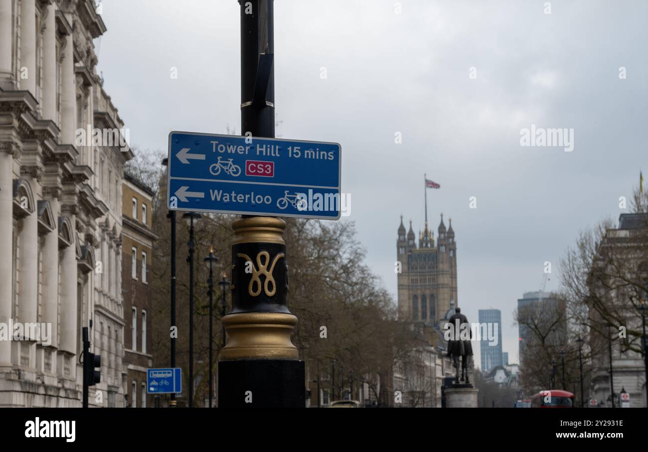 Transportation in London city, roads, road signes, street signes ...