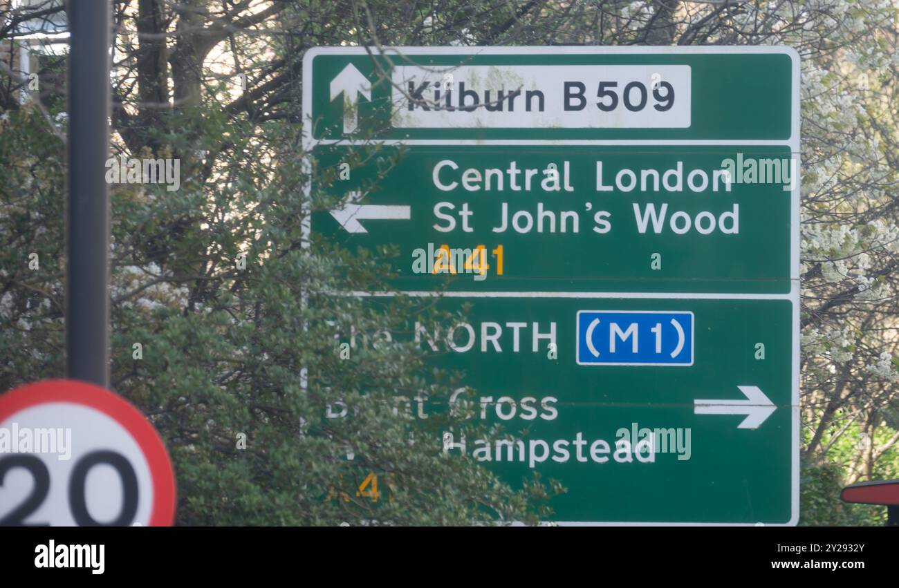 Transportation in London city, roads, road signes, street signes ...