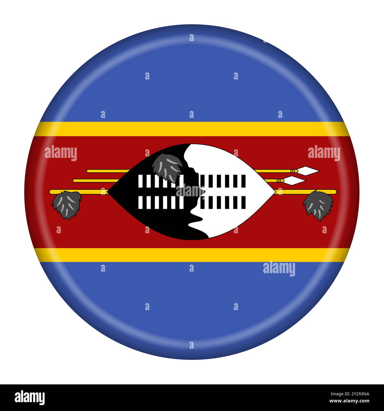Eswatini Swaziland flag button illustration with clipping path Stock Photo - Alamy