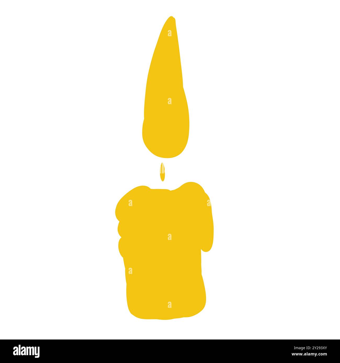 Yellow candle silhouette, simple style illustration Stock Photo - Alamy