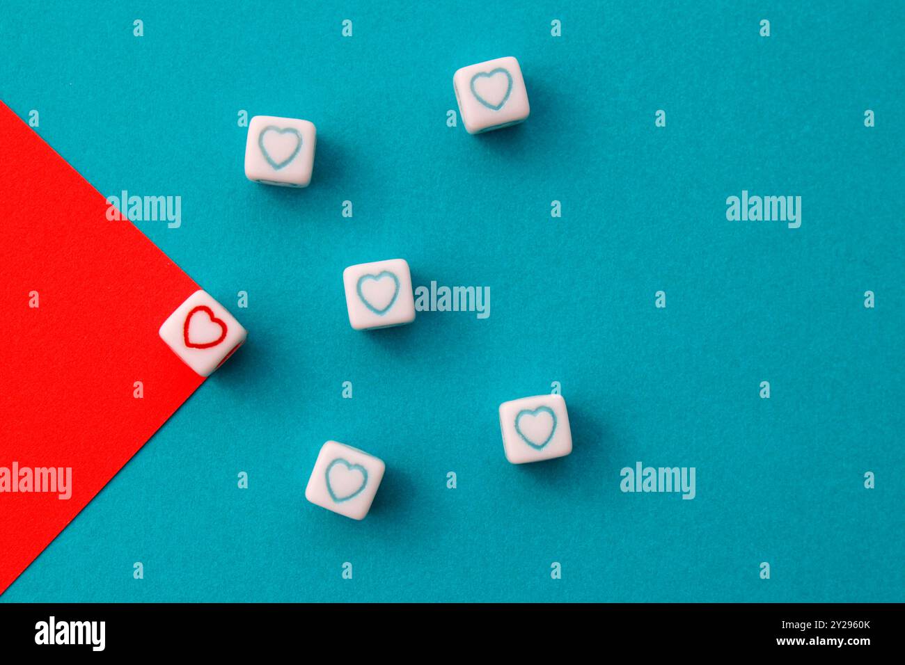 Area and heart that are differentiated by their color Stock Photo - Alamy