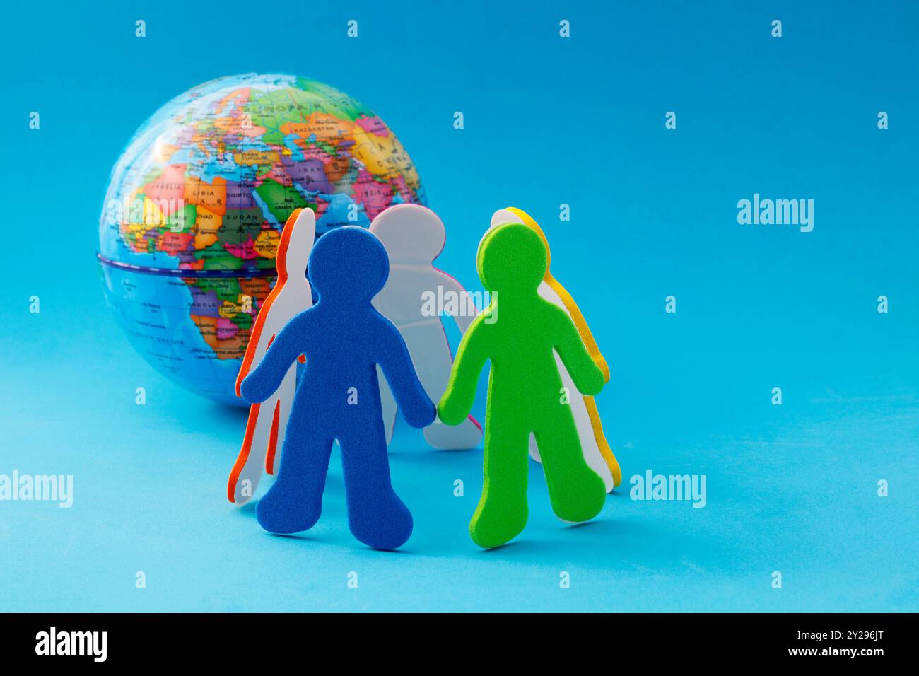 Colorful silhouettes of people from different parts of the world ...